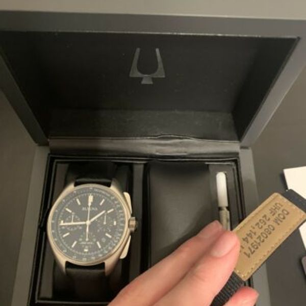 Bulova 96B251 Moon Apollo Lunar Pilot Special Edition Men Watch - Black ...
