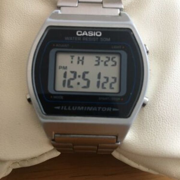 Casio Watch B640W Black Face Stainless Steel Strap Alarm StopwatchWR Illuminator | WatchCharts ...
