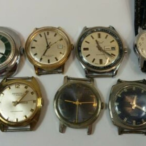 SEVEN 1960s GENTS WATCHES ORIS ORION FEREL INGERSOLL 17 JEWEL ETC ...