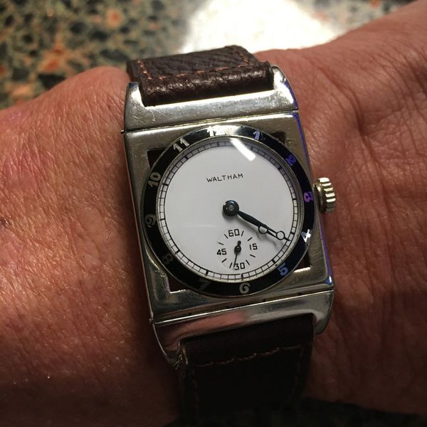 [$975 USD] Vintage 1920's Waltham w/ Enamel Bezel, Hinged Lugs ...