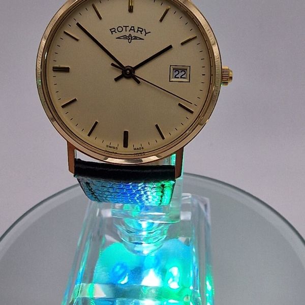 Rotary 9ct Gold Gents Watch with Champagne Dial in Rotary Box with ...