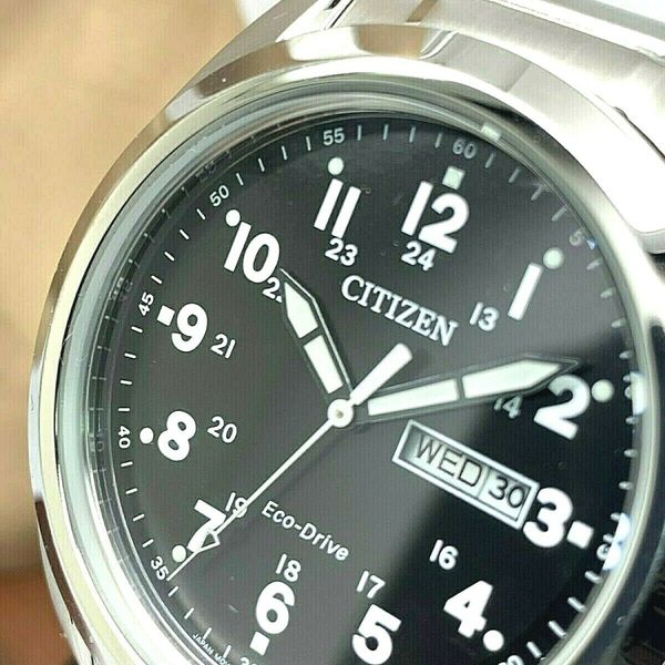Citizen Men's Watch AW0050-82E Eco-Drive Black Dial Day Date Stainless ...