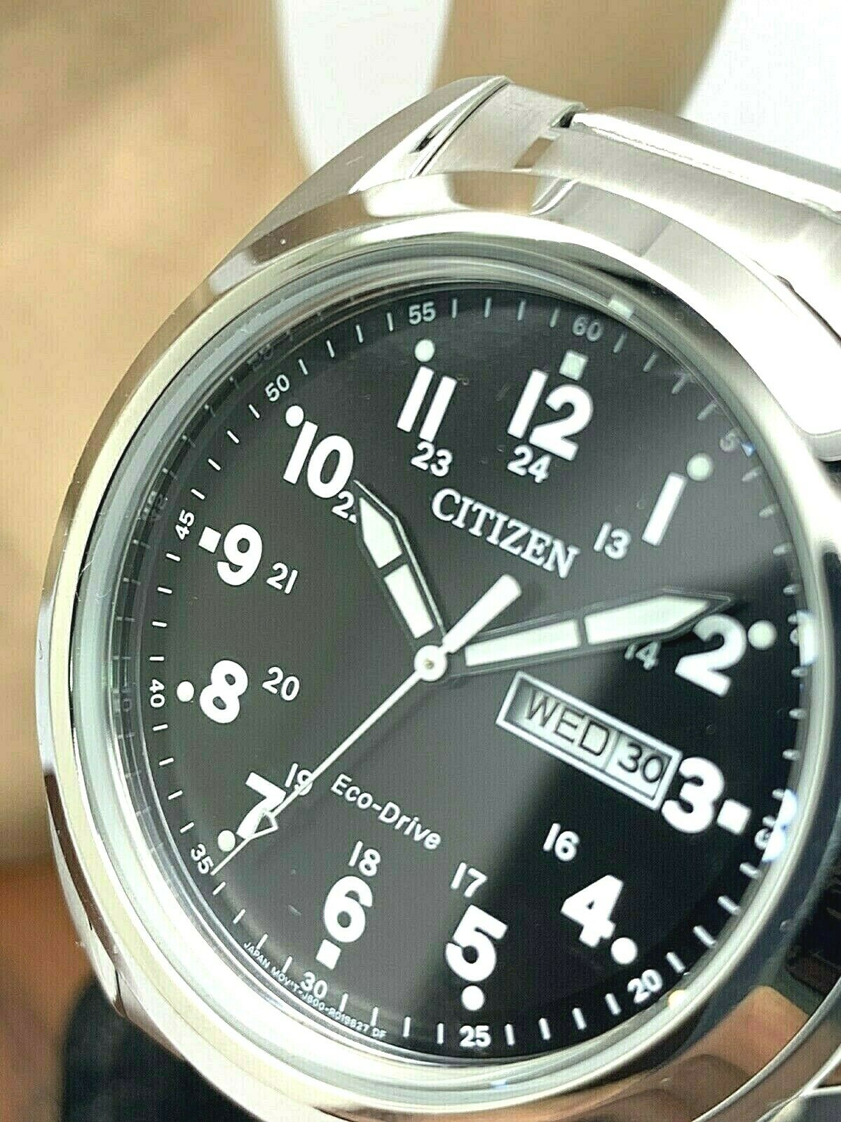 Citizen Men's Watch AW0050-82E Eco-Drive Black Dial Day Date Stainless ...