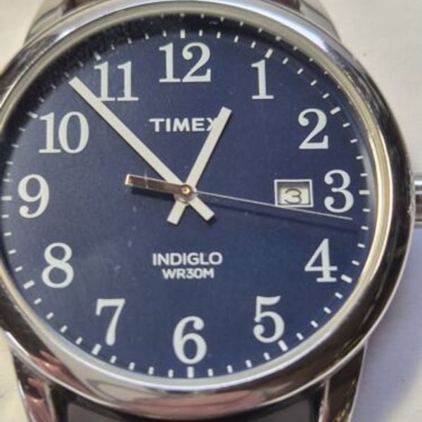 Mens Timex Easy Reader Indiglo Watch ,Blue Face | WatchCharts Marketplace