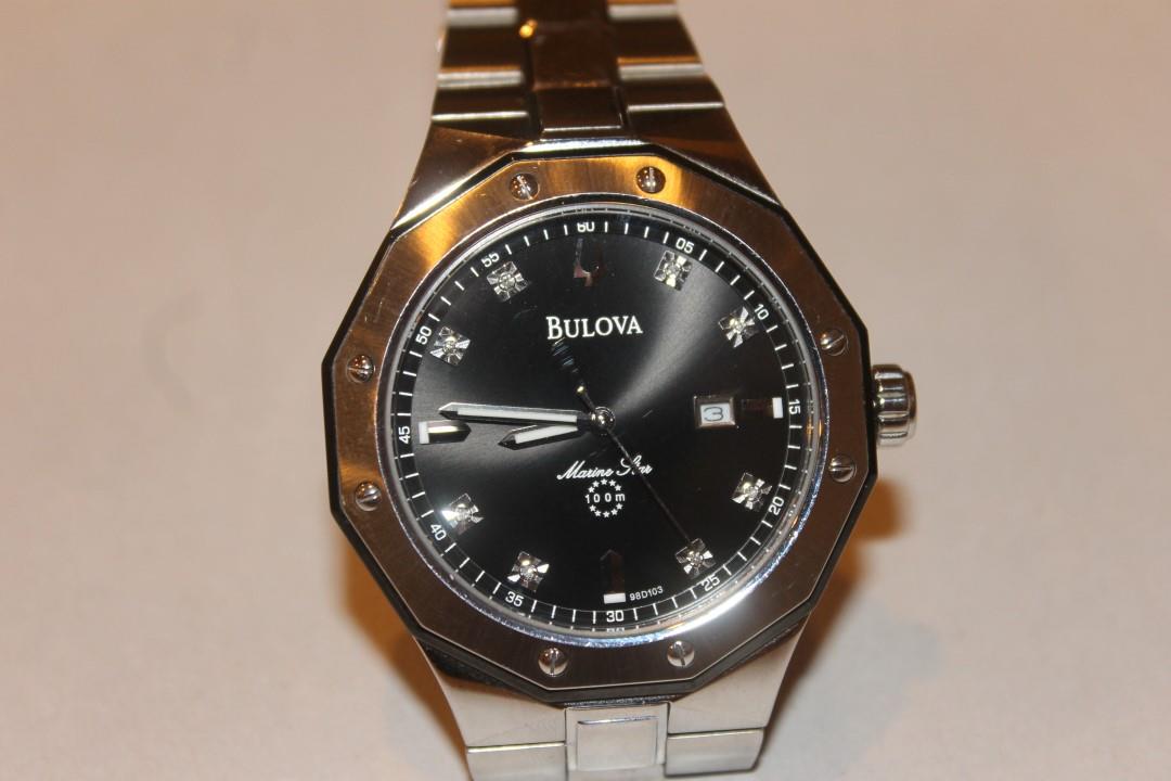 Bulova Marine Star Diamond 98D103 Stainless Steel Men's Watch ...