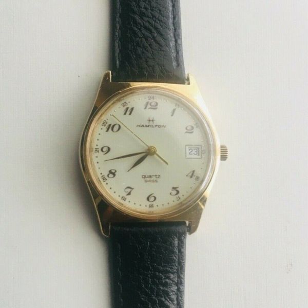 1970's Vintage Hamilton 9058 Quartz Swiss /Date Mens Watch Clean Dial ...