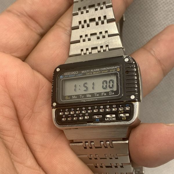 Rare Seiko C439-5010 Chronograph LCD Calculator 80's Watch Read ...