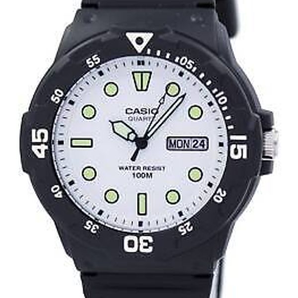 Casio White Dial Day/Date Quartz Analog MRW-200H-7EVDF 100M Mens Watch ...