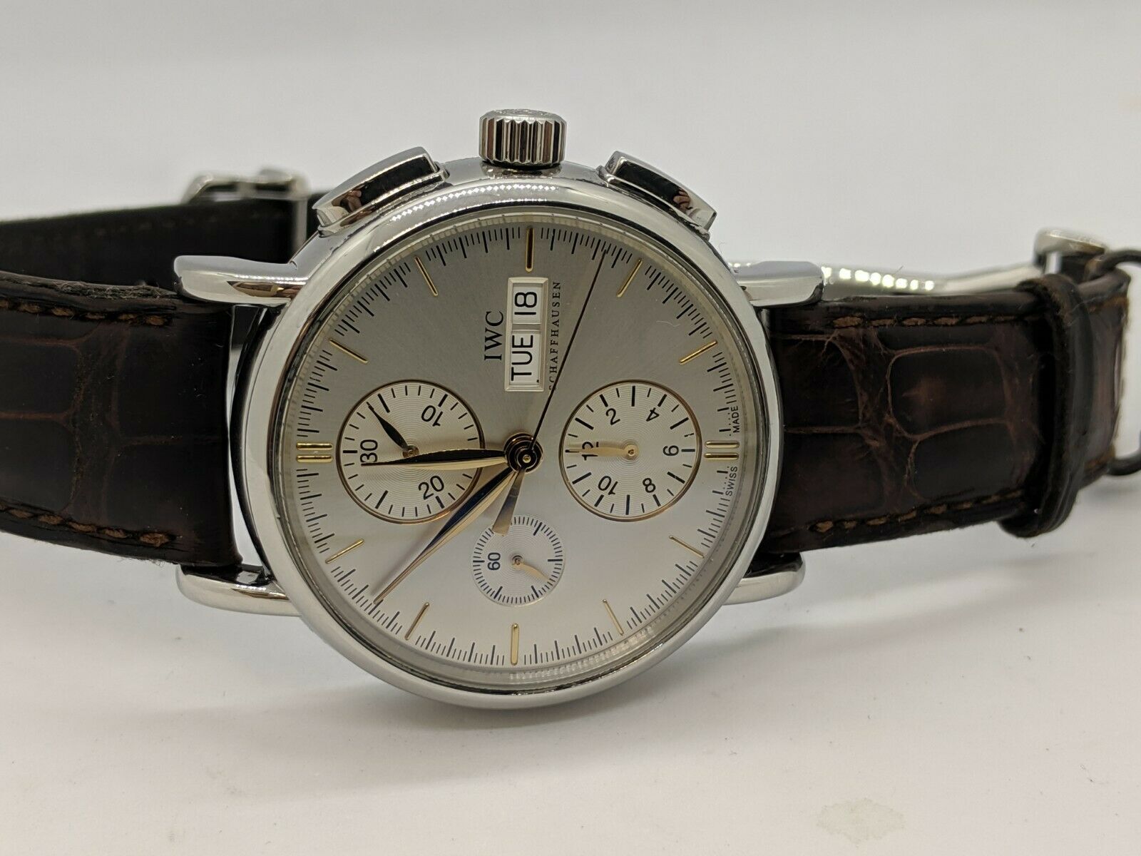 IWC Portofino Chronograph Day-Date IW378302 Stainless Steel Automatic ...