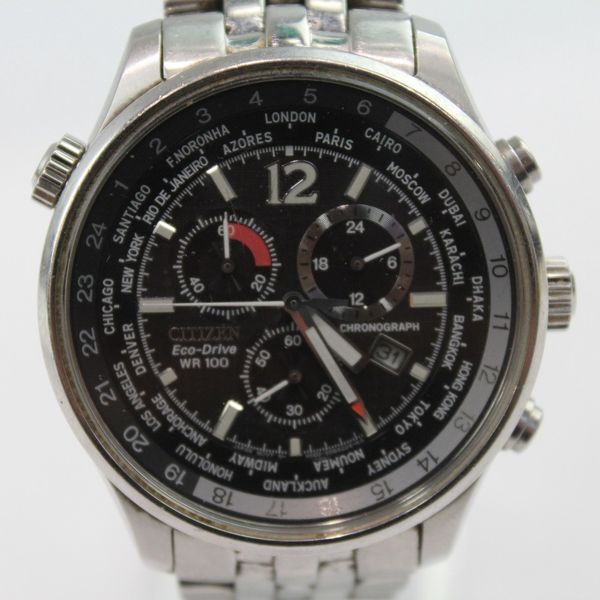 Citizen Eco Drive World Time Chronograph Watch H500-S055148Solar Quartz ...