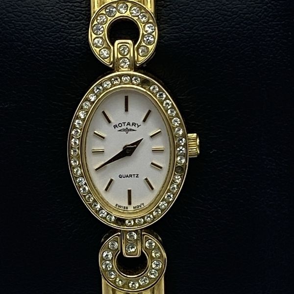 15mm Rotary Quartz Ladies Watch Gold Tone White Dial UC317 Untested ...