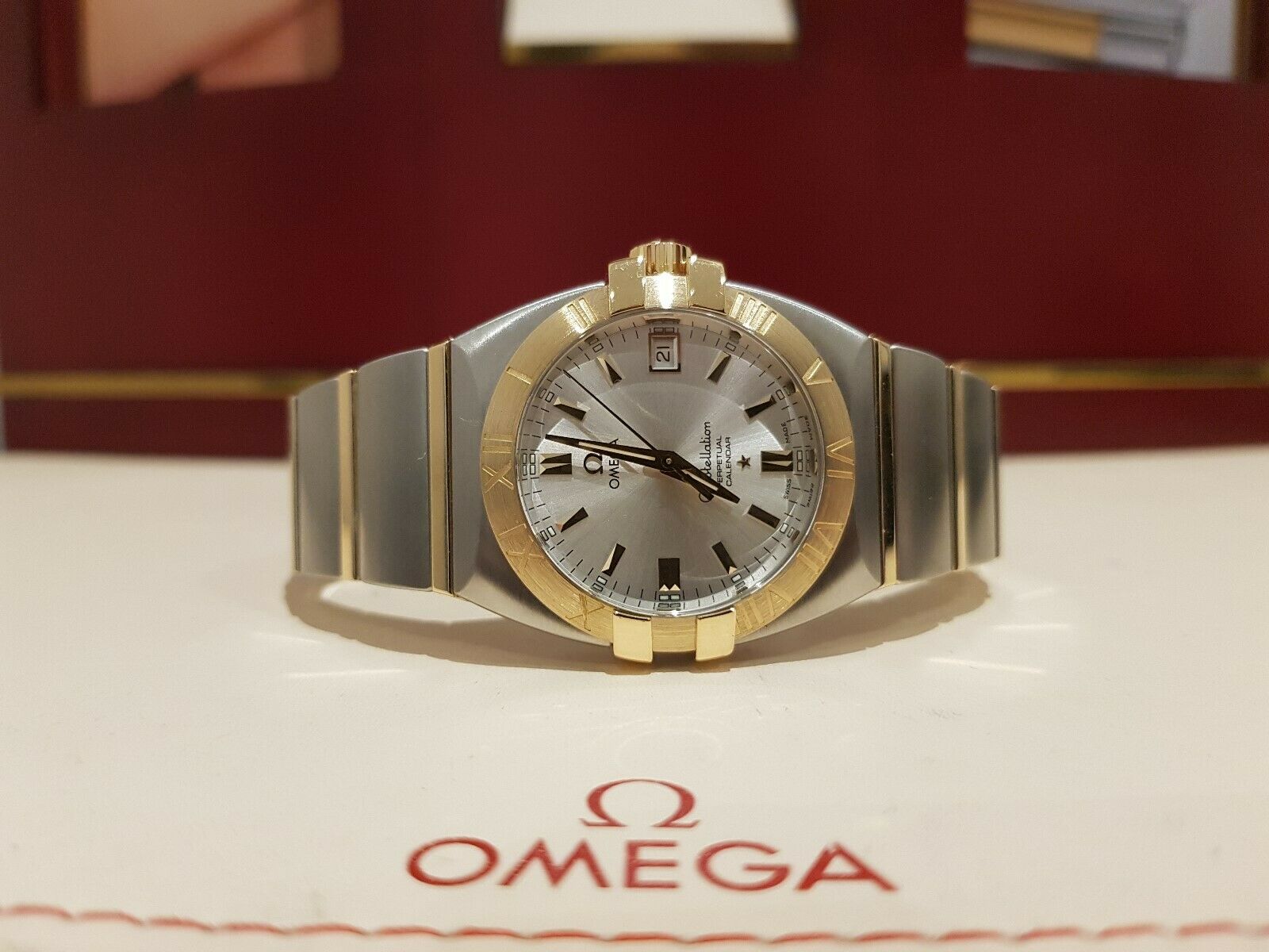 Omega Constellation 12113000 Perpetual ST & 18K Full Omega Service Box ...