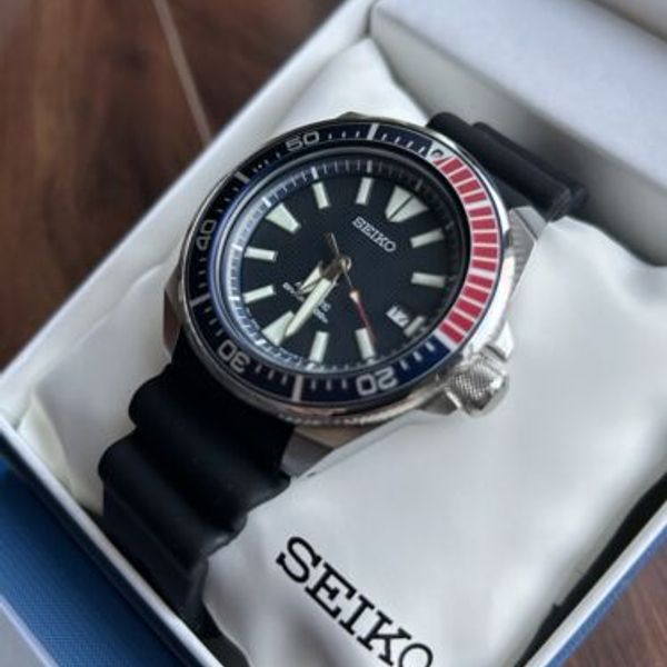 Seiko Samurai SRPB53 Second Gen Prospex Men's Pepsi Padi Waffle Diver ...