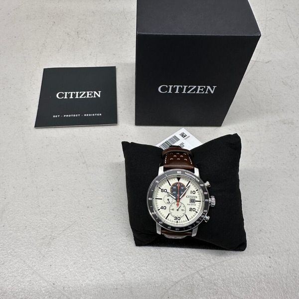 Citizen Brycen CA0649-06X Chronograph Brown Leather Band Eco-Drive Men ...