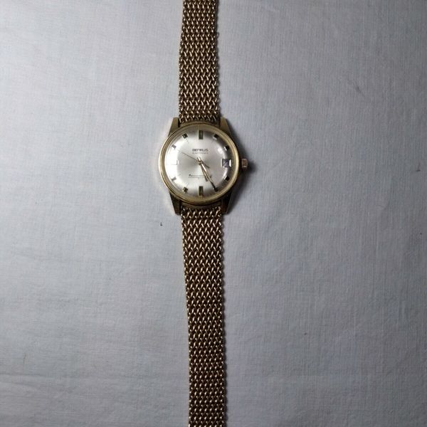 BENRUS Electronic Technipower 6457 14k Gold EP Bezel Swiss Watch GF 10k ...