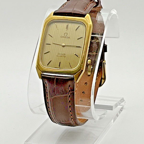 Vintage Omega Tank De Ville, Quartz, Gold Plated, Rectangular Tuxedo ...