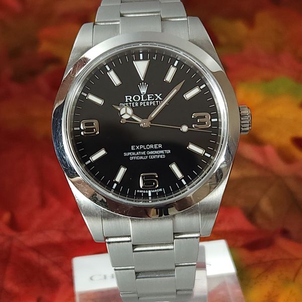 Rolex Explorer 1 39mm Black Dial Stainless Steel Men’s Automatic Watch ...