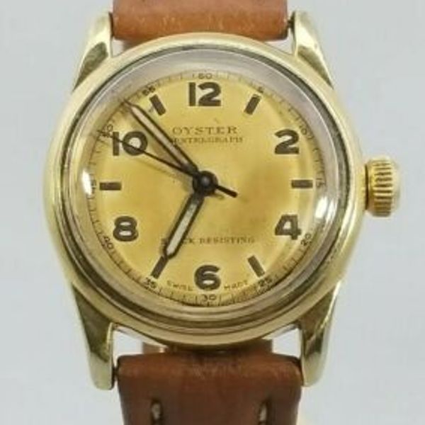 RARE ROLEX OYSTER CENTREGRAPH SHOCK RESISTANT REF. 3478 14K GOLD PLATE ...