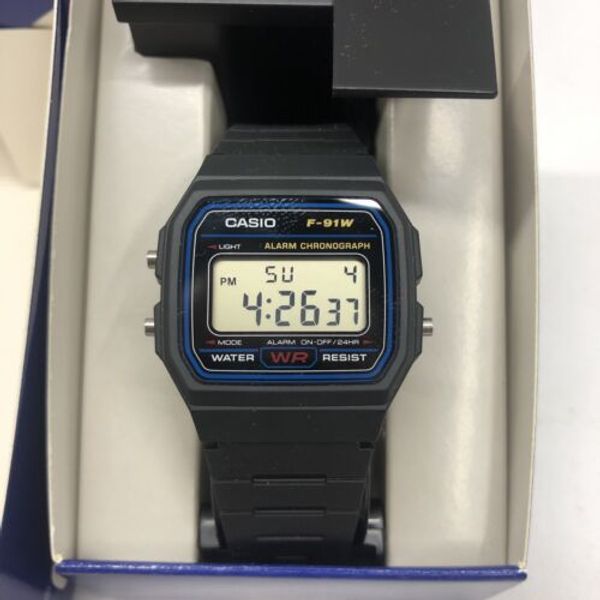 Casio F91W-1, 7 Year Battery Chronograph Watch, Black Resin Strap ...