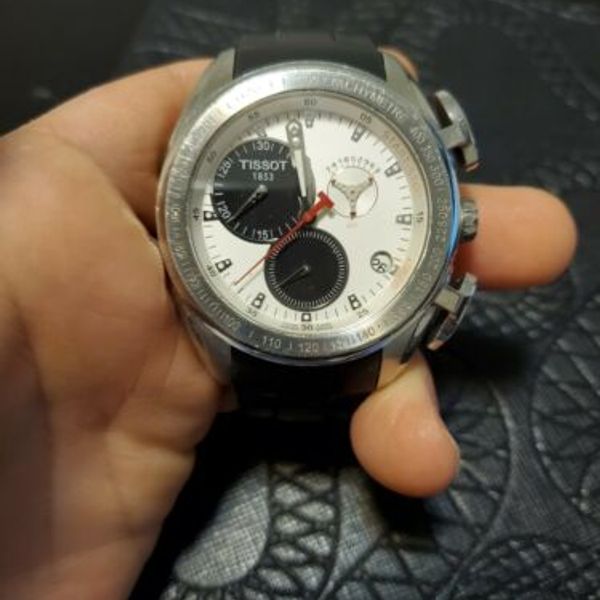 Tissot T-Sport Racing Chrono T018617B White Dial Black Rubber Band ...