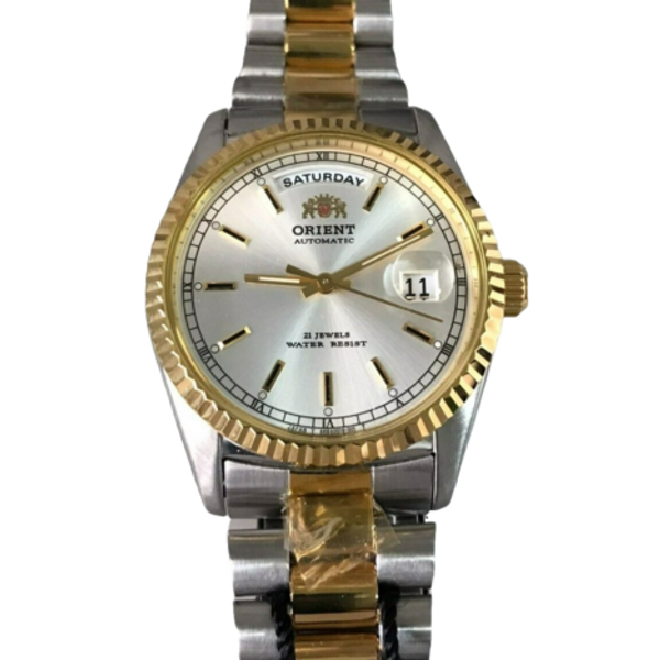 Orient Day-Date President Automatic White Dial 2-Tone Watch EV030000WY ...