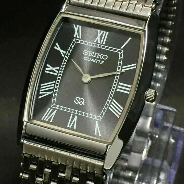 Ultra Slim Seiko Quartz Roman Number Dial S S Men's Japanese Wrist ...