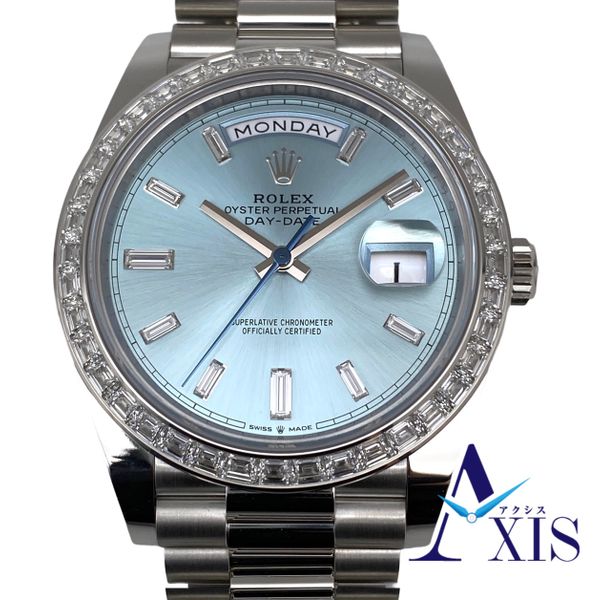 beautiful goods ROLEX Rolex 228396TBR platinum ice blue day date bucket ...