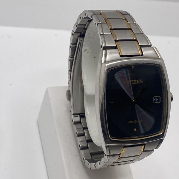 Citizen Eco- Drive Mens Watch Square Two Tone Watch Works! Mens Dress ...