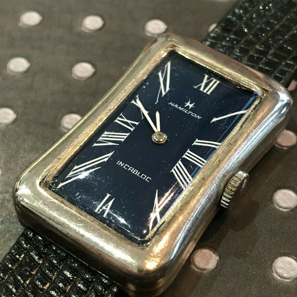 Vintage Hamilton Wristwatch Rare Silver sterling case Runs Roman ...