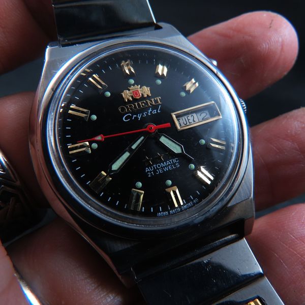 Japan Orient Three Star Crystal Daydate Automatic Men Watch ...