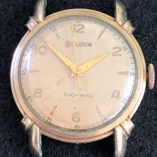Vintage 1950 Bulova Duo-Wind 10AUC Men's Automatic Watch Parts Ticks ...