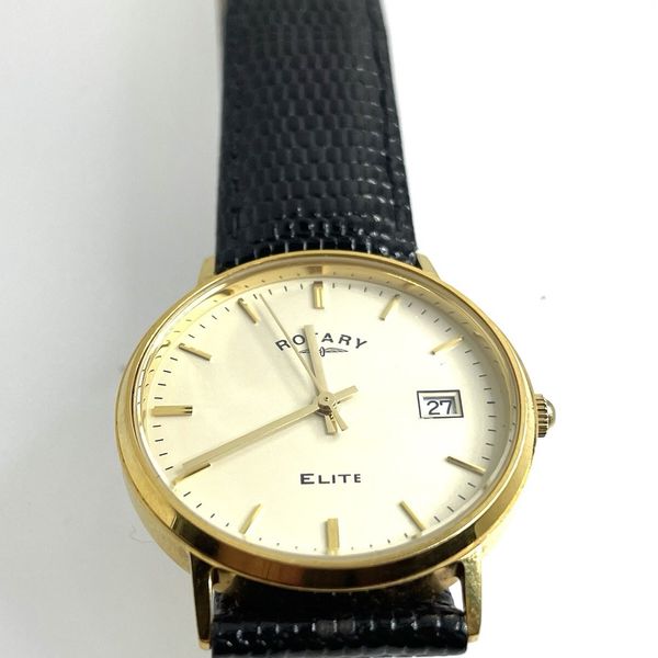 Vintage 18ct Yellow Gold Rotary Battery Watch 32.7g Large Face 5 1/2"-7 ...