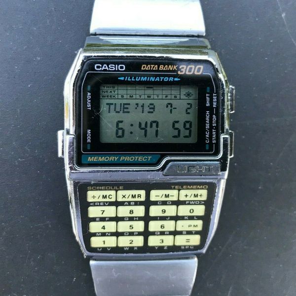 Vintage CASIO DBC-3000 (1478) Databank 300 Calculator 34mm case - New ...