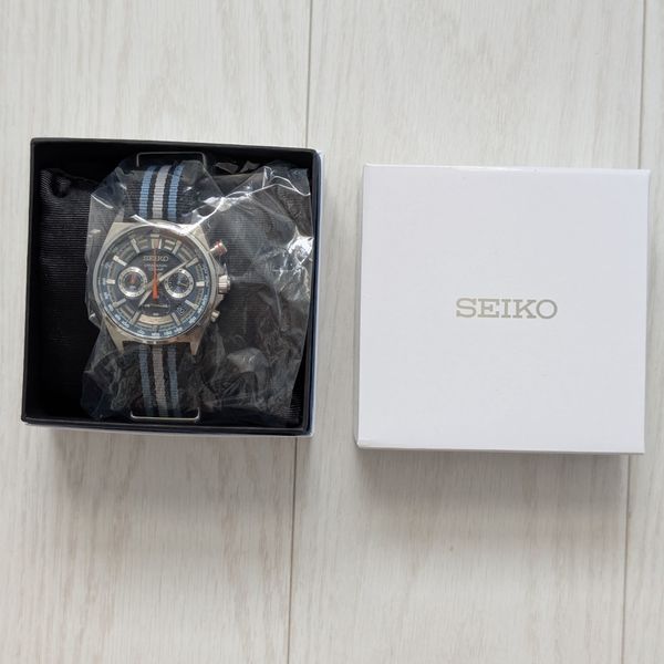 Seiko Men's Chronograph Quartz Blue Dial Watch - SSB409P1 NEW with box ...