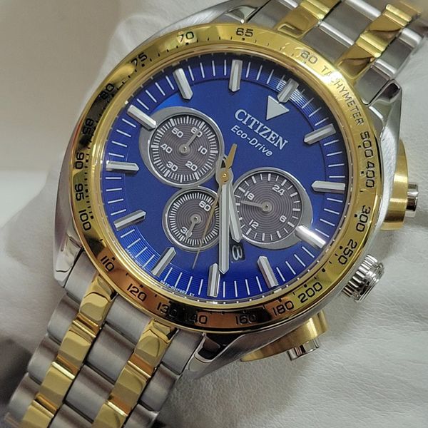 NEW Citizen Eco-Drive Men's Chronograph Calendar Silver Watch 43MM ...