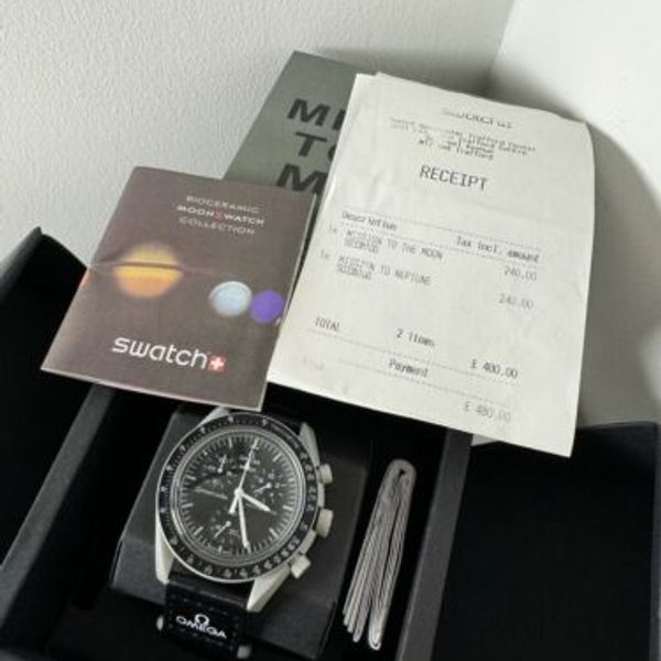 OMEGA x Swatch Moonswatch ,Mission To The Moon-USED, SO33M100 , Receipt ...