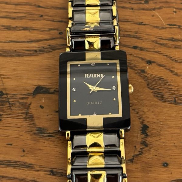 RADO Quartz Black Ceramic/Gold Tone Analog Unisex Watch Vintage Not ...