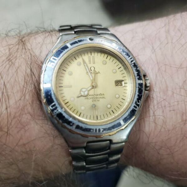 Omega Prebond Seamaster Professional 200M single Lock Solid Gold Bezel ...