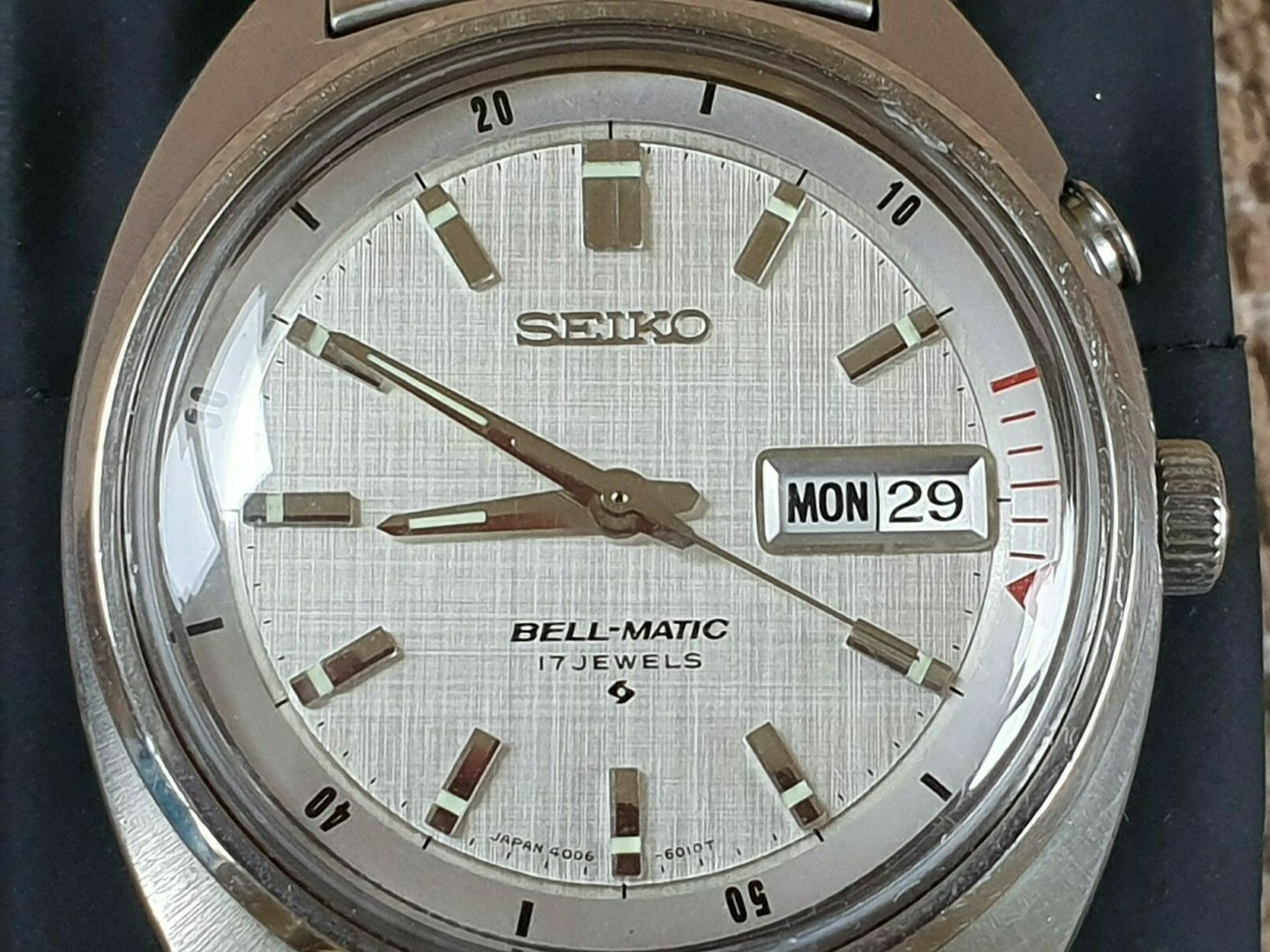VINTAGE SILVER SEIKO BELL-MATIC 4006-6011 1973 FULL WORKING ORDER - ALL ...