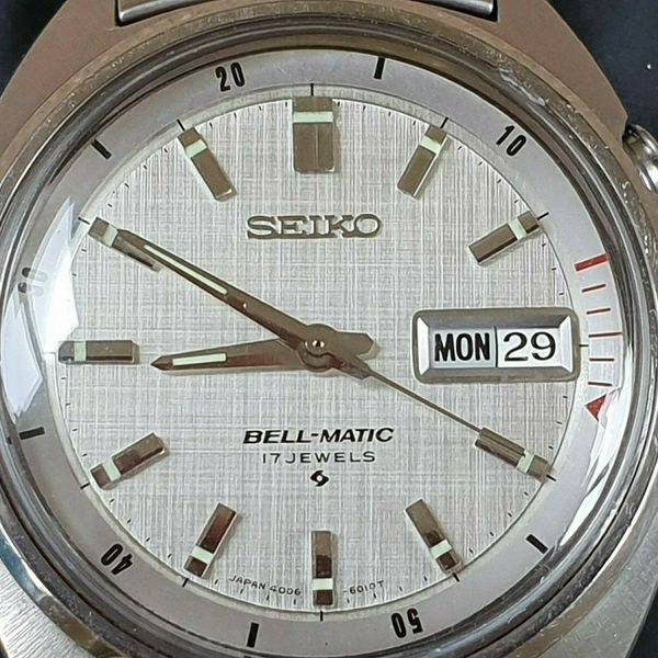 VINTAGE SILVER SEIKO BELL-MATIC 4006-6011 1973 FULL WORKING ORDER - ALL ...