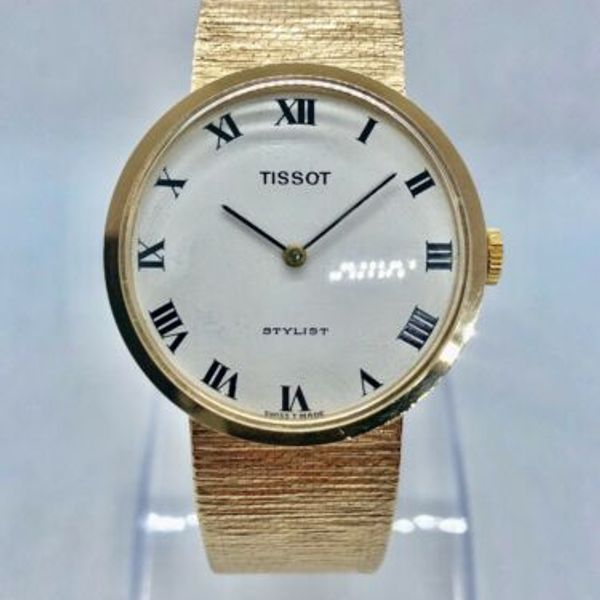 1974 9ct Gold Tissot Stylist Mens Mechanical Wristwatch SERVICED Manual ...