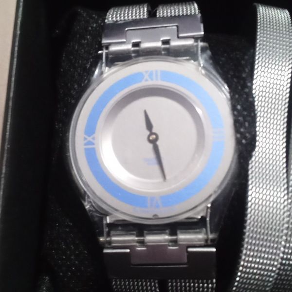 SWATCH SKIN LADY SWISS STEEL 33MM THIN FLAT WATCH new battery ...