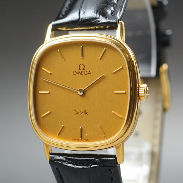 [Near MINT] Vintage Omega De Ville Cal.625 Gold Dial Manual Winding Men ...