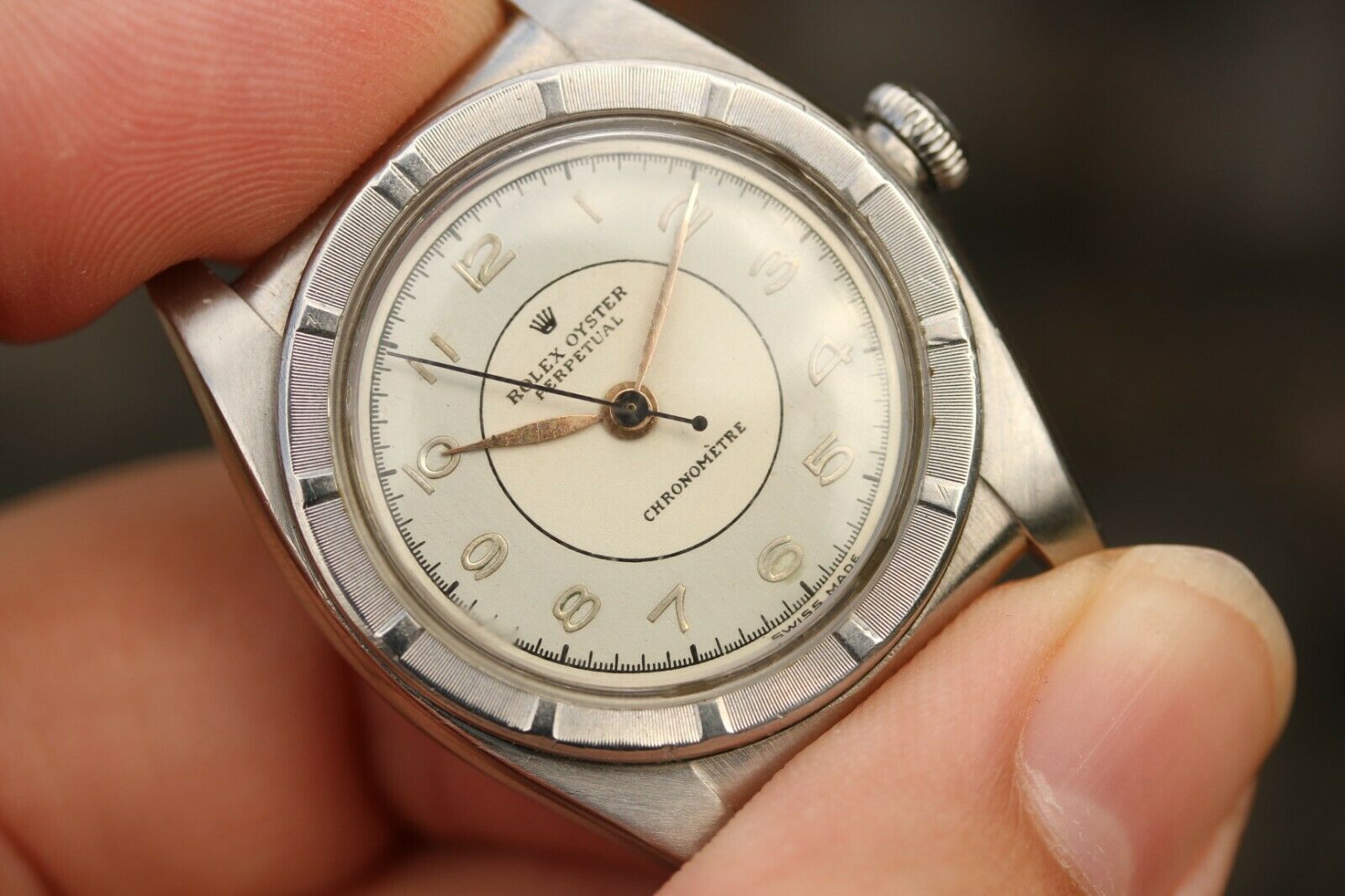 1945 Rolex Oyster Perpetual BubbleBack ref. 3372 Steel Refinished Dial ...