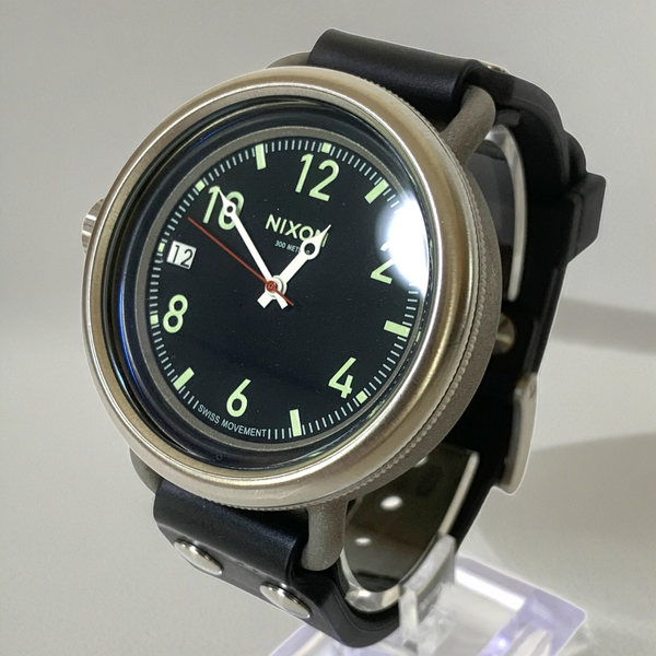 NIXON THE OCTOBER DIVER'S Men's Watch Date Black Submarine Dial SS ...