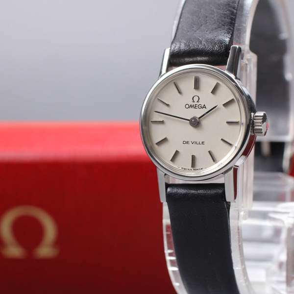 [Near MINT / Box] Vintage Omega De Ville Cal.1100 Silver Manual Winding ...