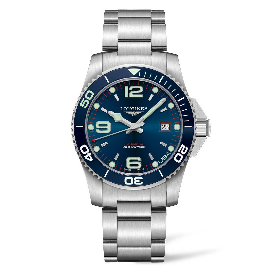 Longines USA Exclusive HydroConquest 41mm Blue Steel NATO strap ...