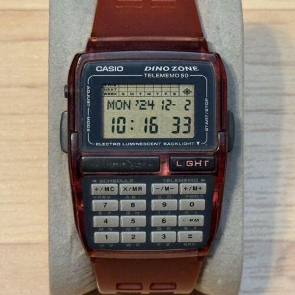 Casio DBC-63 Dino Zone Calculator Telememo Red Men's Digital Watch 1276 ...