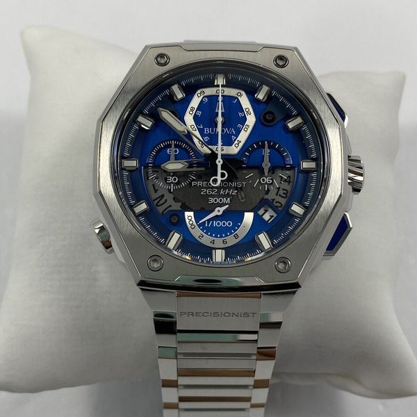 Bulova Precisionist Series X Quartz Blue Dial Stainless Steel Men's ...