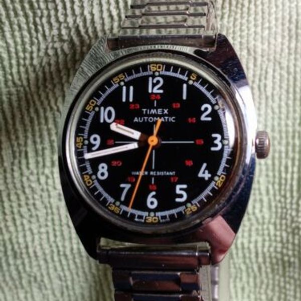 VTG.1977 Timex Military Viscount Crosshair Automatic Watch France Case ...